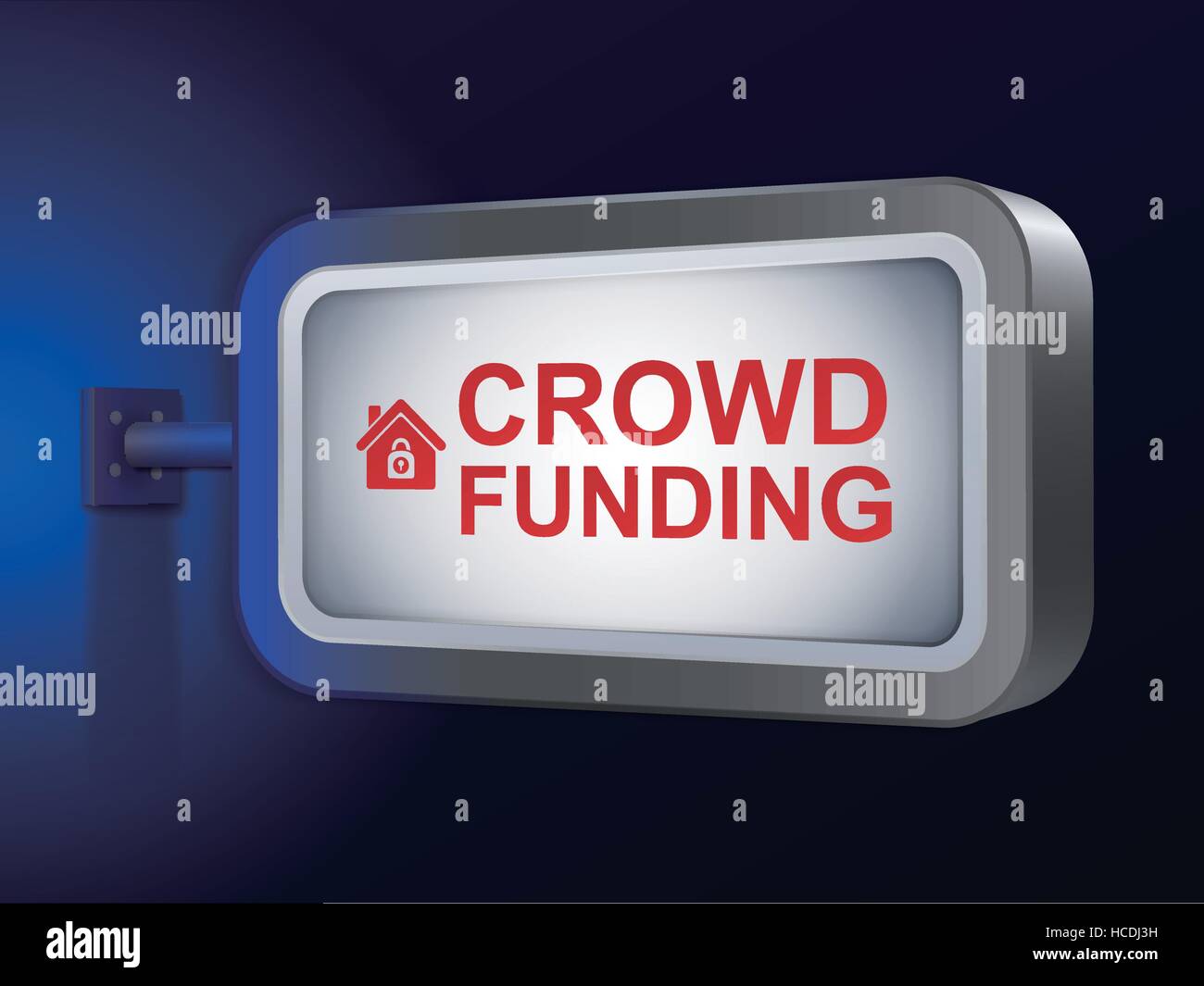 crowd funding words on billboard over blue background Stock Vector ...