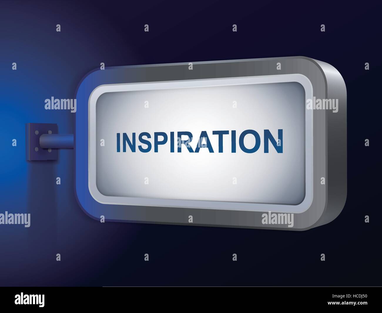 inspiration word on billboard over blue background Stock Vector Image ...