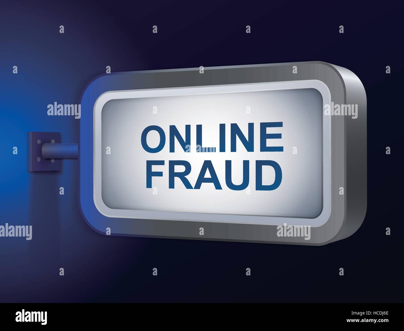 online fraud words on billboard over blue background Stock Vector Image ...