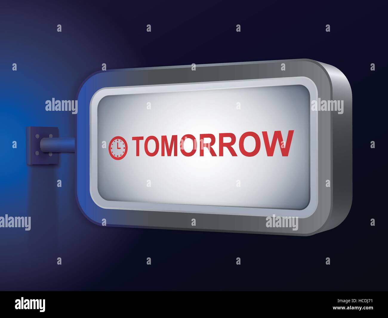 tomorrow word on billboard over blue background Stock Vector Image ...