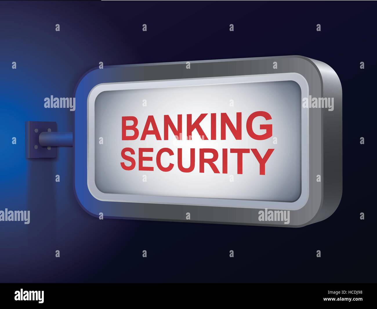 banking security words on billboard over blue background Stock Vector ...