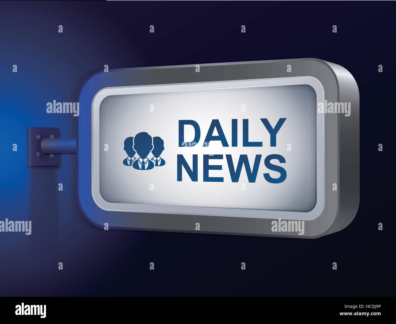 daily news words on billboard over blue background Stock Vector Image ...