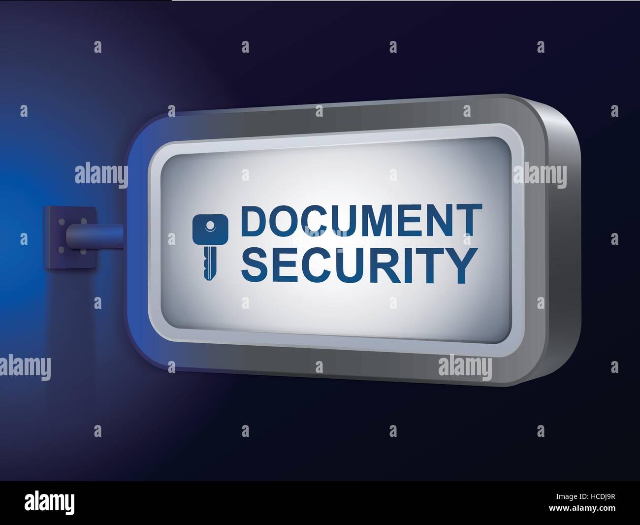 document security words on billboard over blue background Stock Vector ...