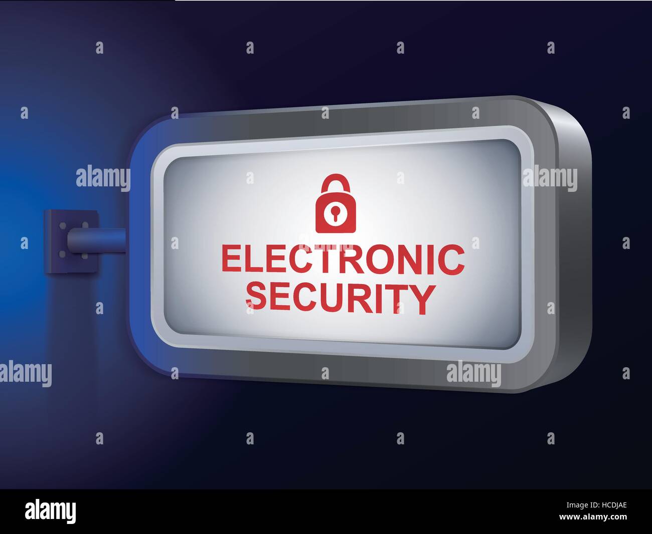Electronic Security Words On Billboard Over Blue Background Stock electronic-security-words-on-billboard-over-blue-background-stock