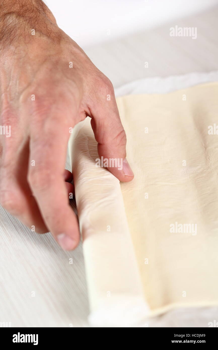 Unwrap Ready Rolled Puff Pastry Sheet. Making Apple Tarte Tatin with ...