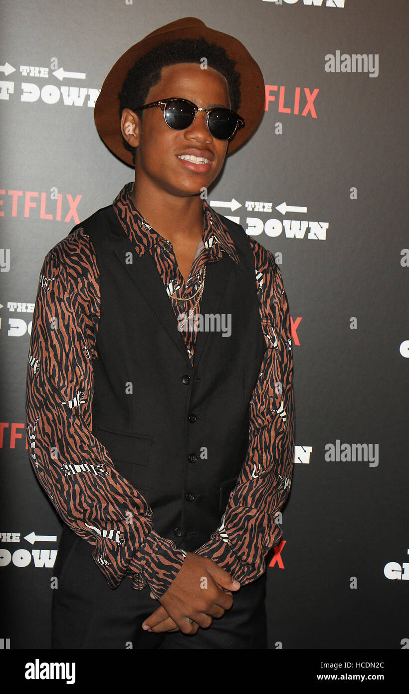 Tremaine Brown Jr attending the New York premiere of 'The Get Down', a ...