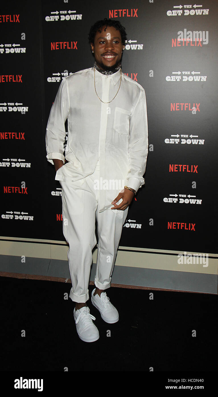 Shameik Moore attending the New York premiere of 'The Get Down', a ...
