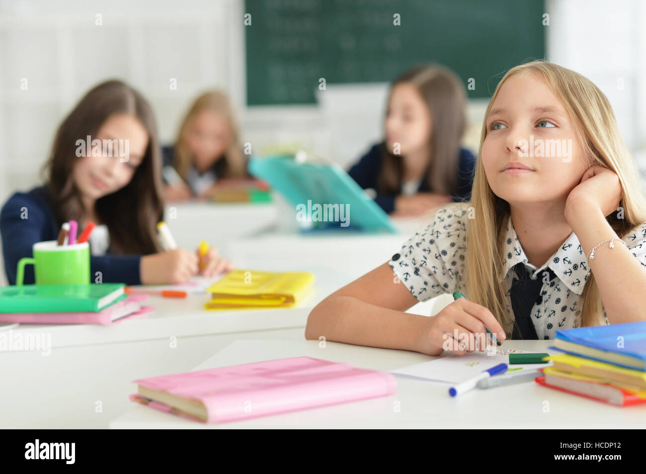 children at school in lessons Stock Photo - Alamy