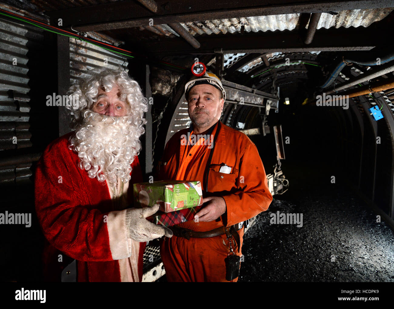 Former miners John Carrington inside Britain's deepest Christmas Grotto ...