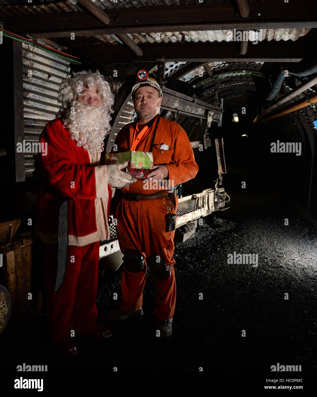 Former miners John Carrington (left) and Brian Jaques inside Britain's ...