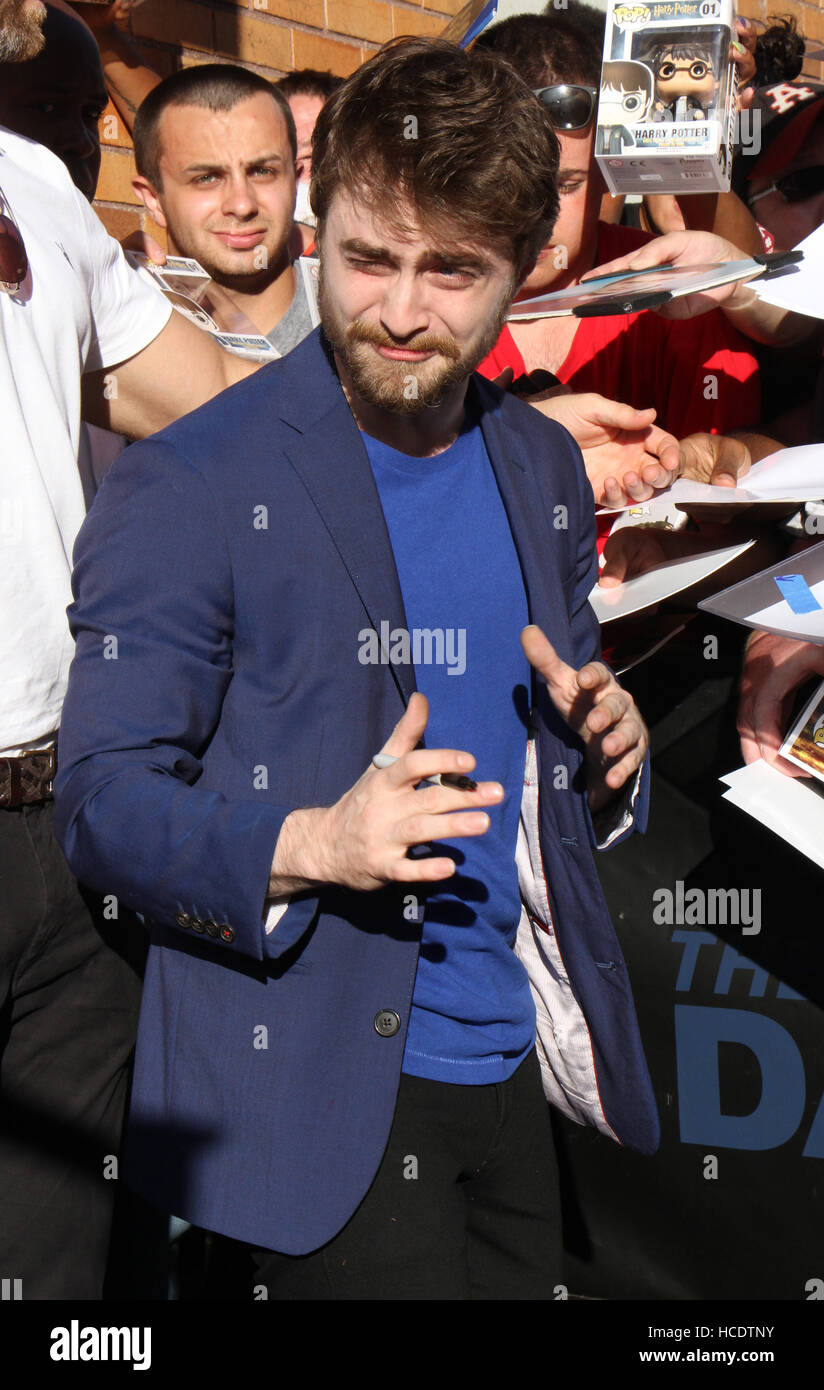 Daniel Radcliffe signs autographs for fans outside 'The Daily Show with ...