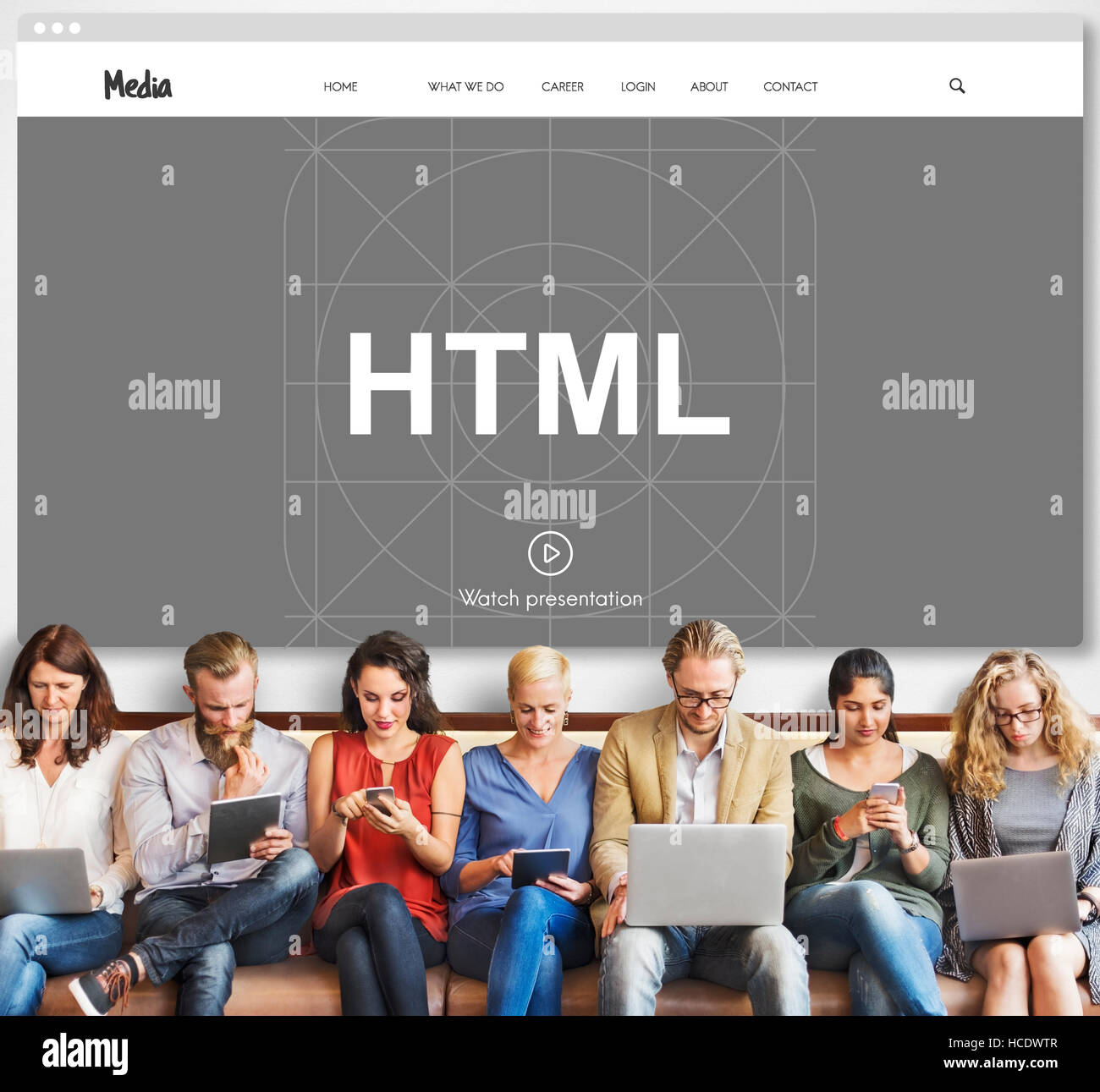 Web Design Media Page Concept Stock Photo - Alamy