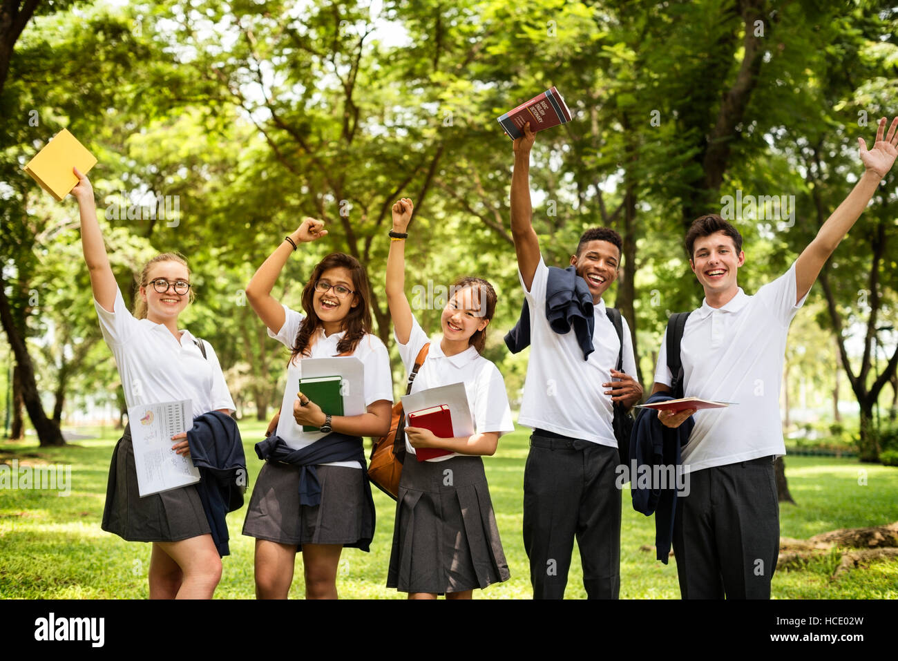Student Study Uniform Book College Book Teen Concept Stock Photo - Alamy