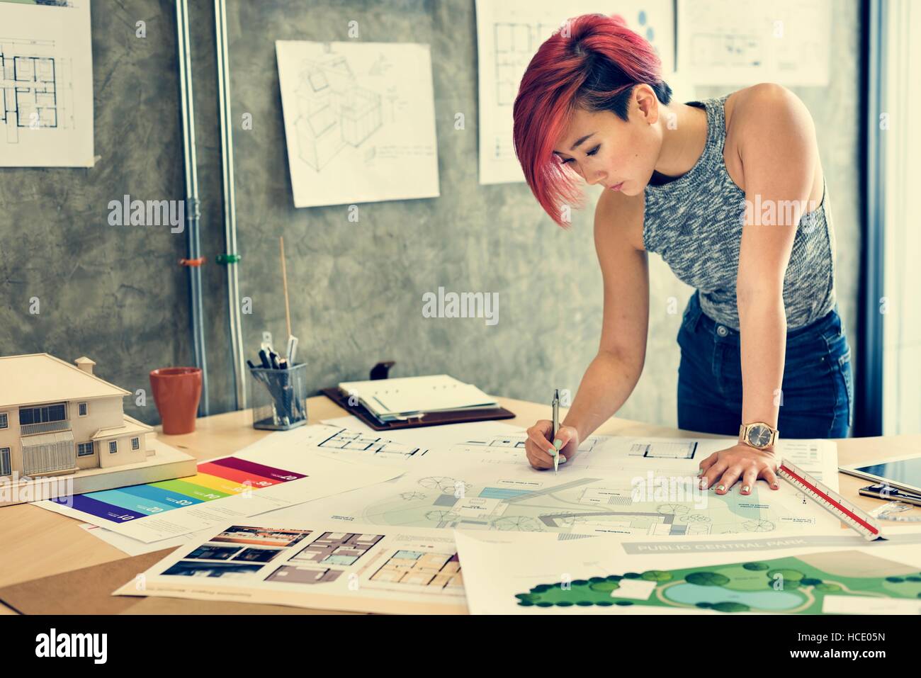 Design Studio Architect Creative Occupation Blueprint Concept Stock ...