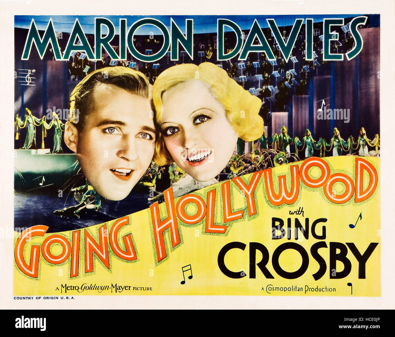 GOING HOLLYWOOD, l-r: Bing Crosby, Marion Davies on title card, 1933 ...