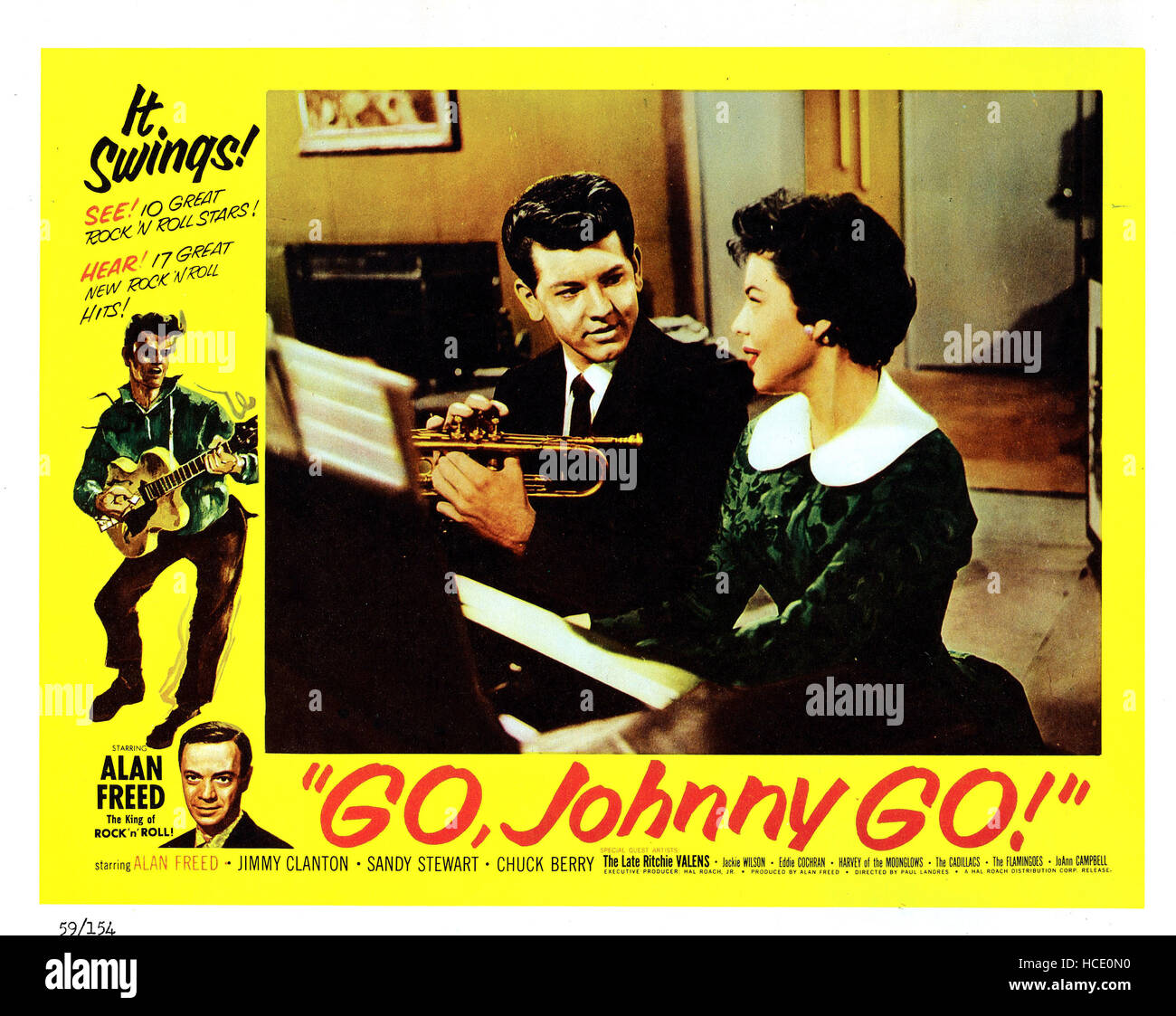GO, JOHNNY, GO!, bottom left: Alan Freed, Jimmy Clanton, Sandy Stewart ...