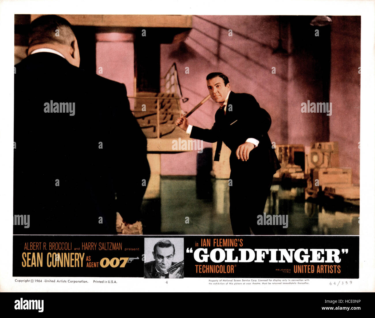 GOLDFINGER, from left, Harold Sakata, Sean Connery, 1964 Stock Photo ...