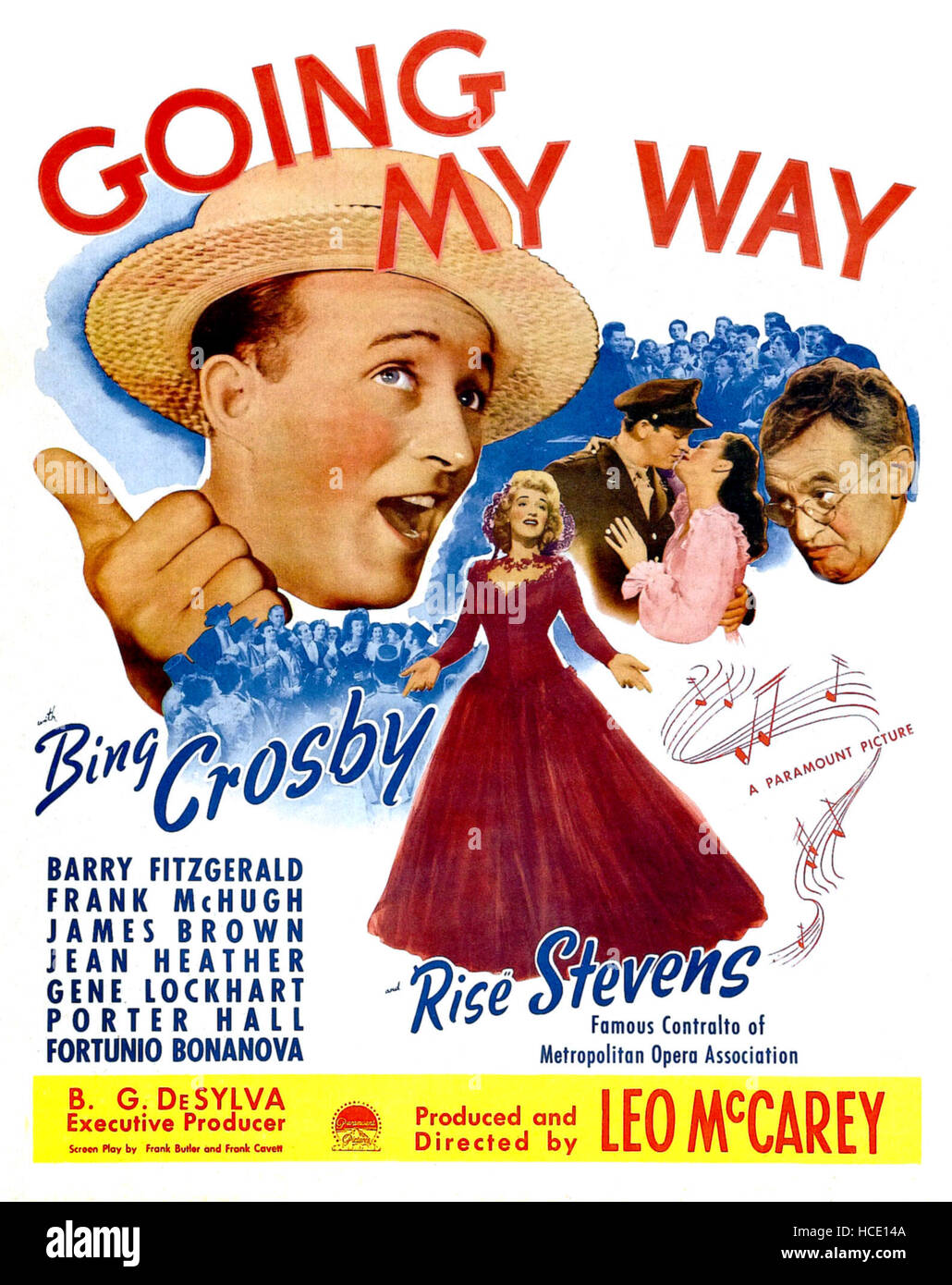 GOING MY WAY, Bing Crosby, Rise Stevens, Barry Fitzgerald, 1944 Stock ...