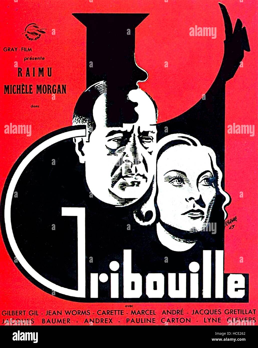 GRIBOUILLE, French poster art, Raimu, Michelle Morgan, 1937 Stock Photo ...