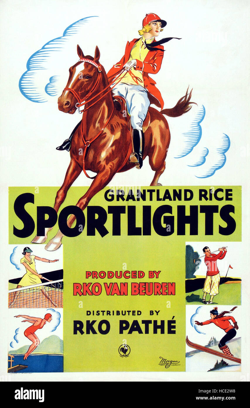 GRANTLAND RICE SPORTLIGHTS, US poster, ca. 1935 Stock Photo - Alamy