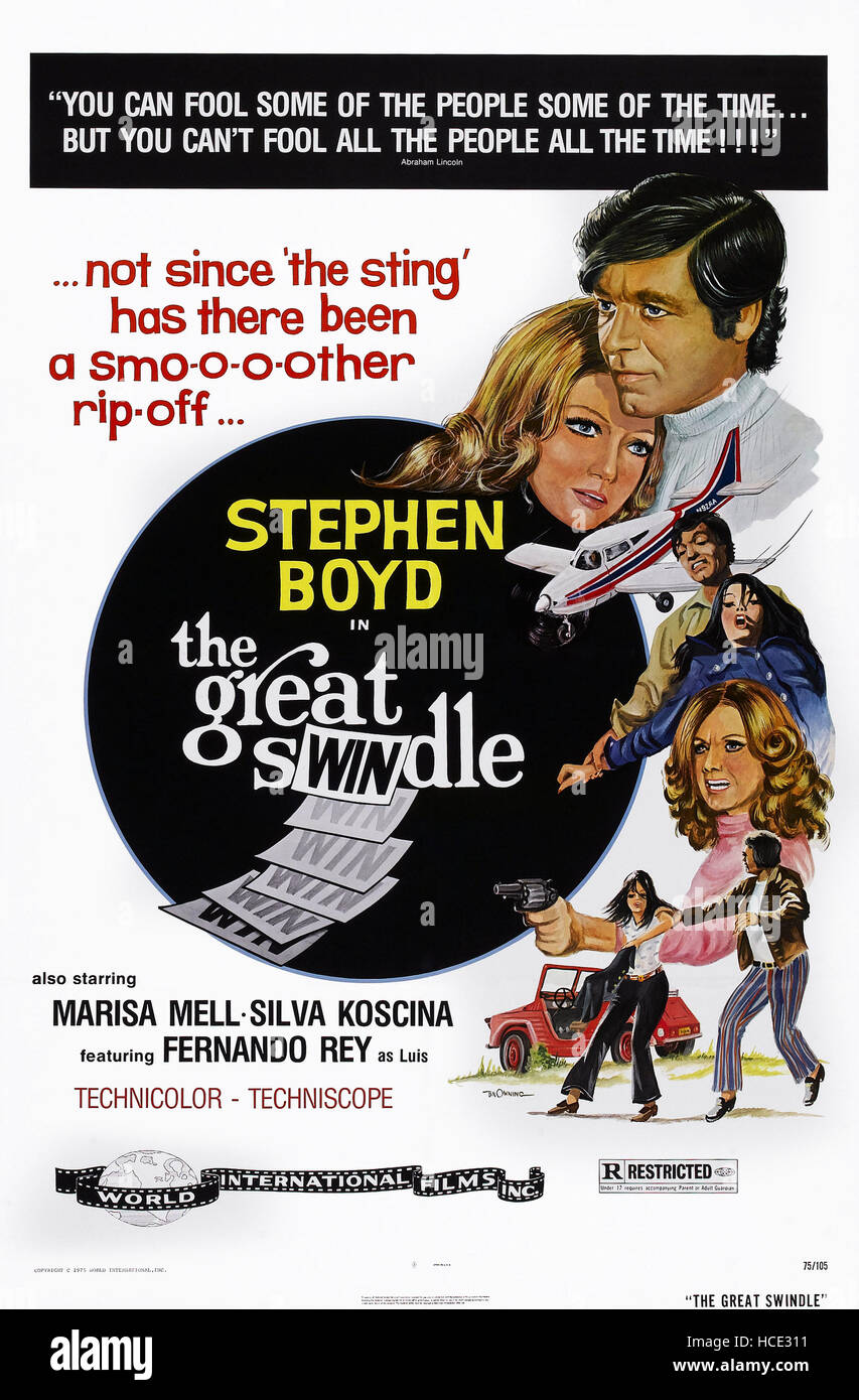 THE GREAT SWINDLE, top l-r: Marisa Mell, Stephen Boyd, poster art, 1971 Stock Photo - Alamy