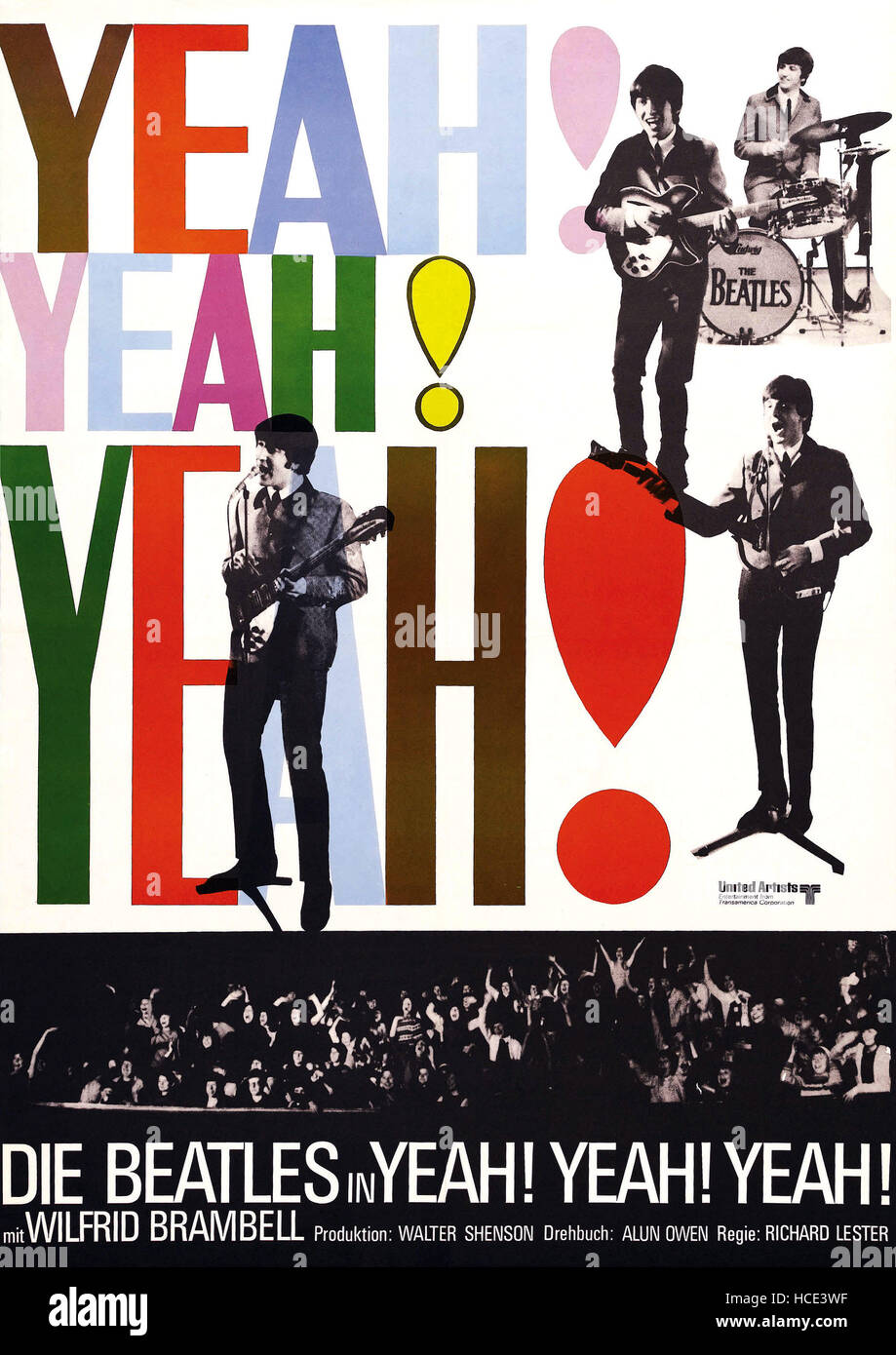 A HARD DAY'S NIGHT, (aka YEAH! YEAH! YEAH!), German poster art ...