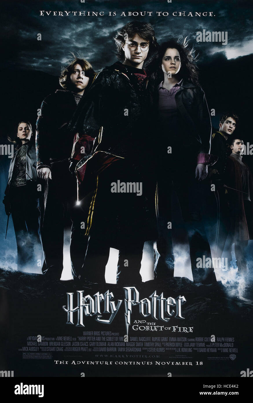 HARRY POTTER AND THE GOBLET OF FIRE, US advance poster art, from left ...
