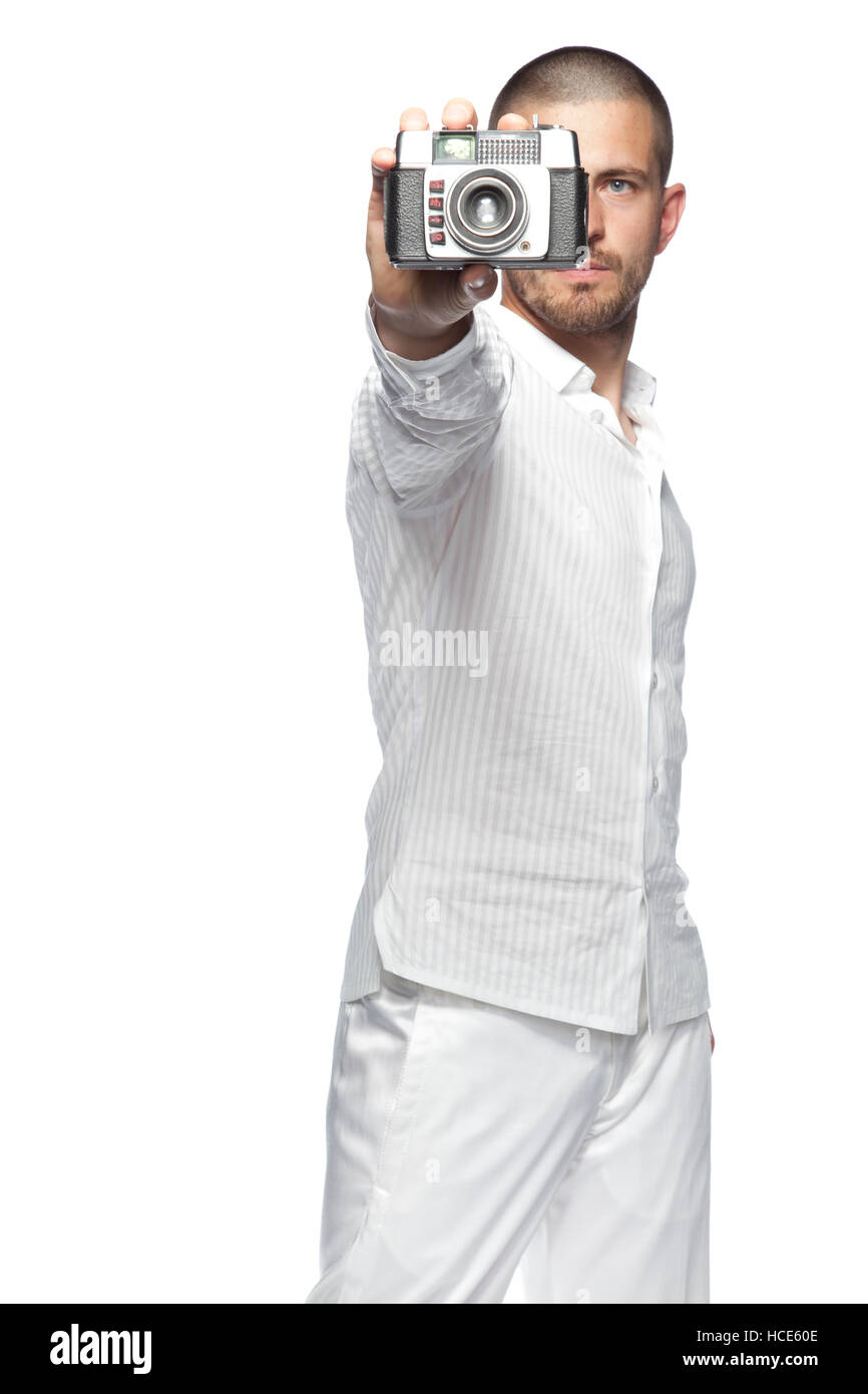 Man with a camera Stock Photo - Alamy
