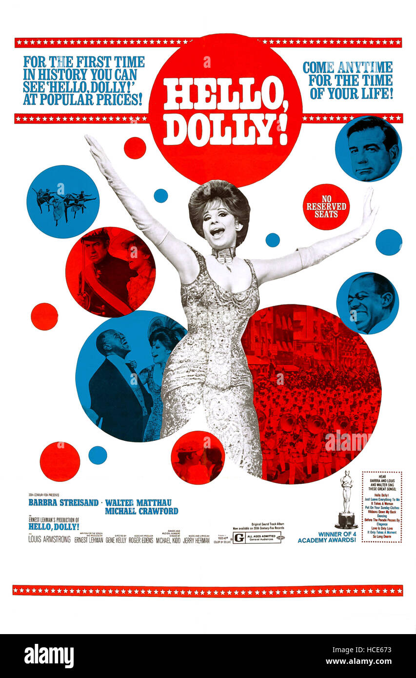 HELLO DOLLY!, Barbra Streisand, Walter Matthau, Louis Armstrong, 1969. TM and Copyright ©20th ...