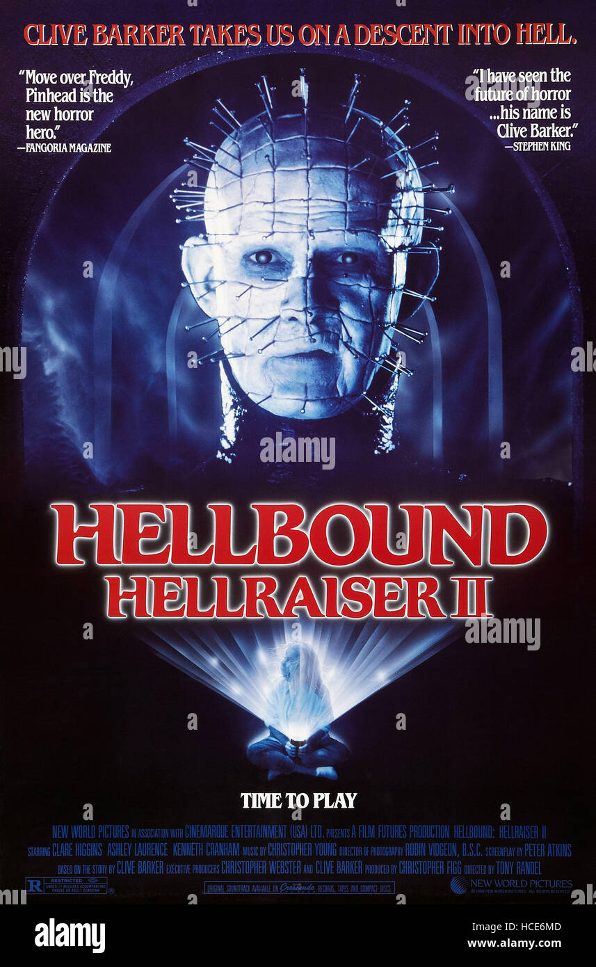 HELLBOUND: HELLRAISER II, US poster art, Doug Bradley, 1988, © New ...