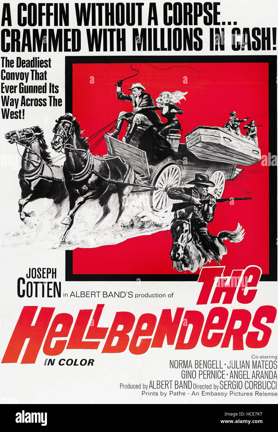 THE HELLBENDERS, (aka I CRUDELI, aka THE CRUEL ONES), top center from left on US poster art ...
