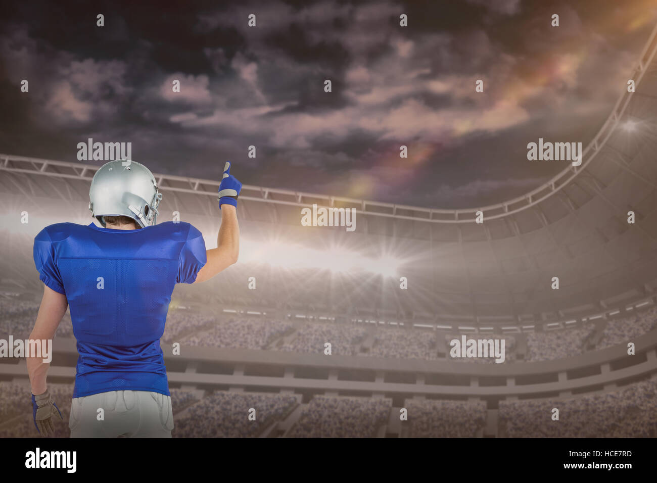 Composite image of rear view of american football player pointing Stock ...