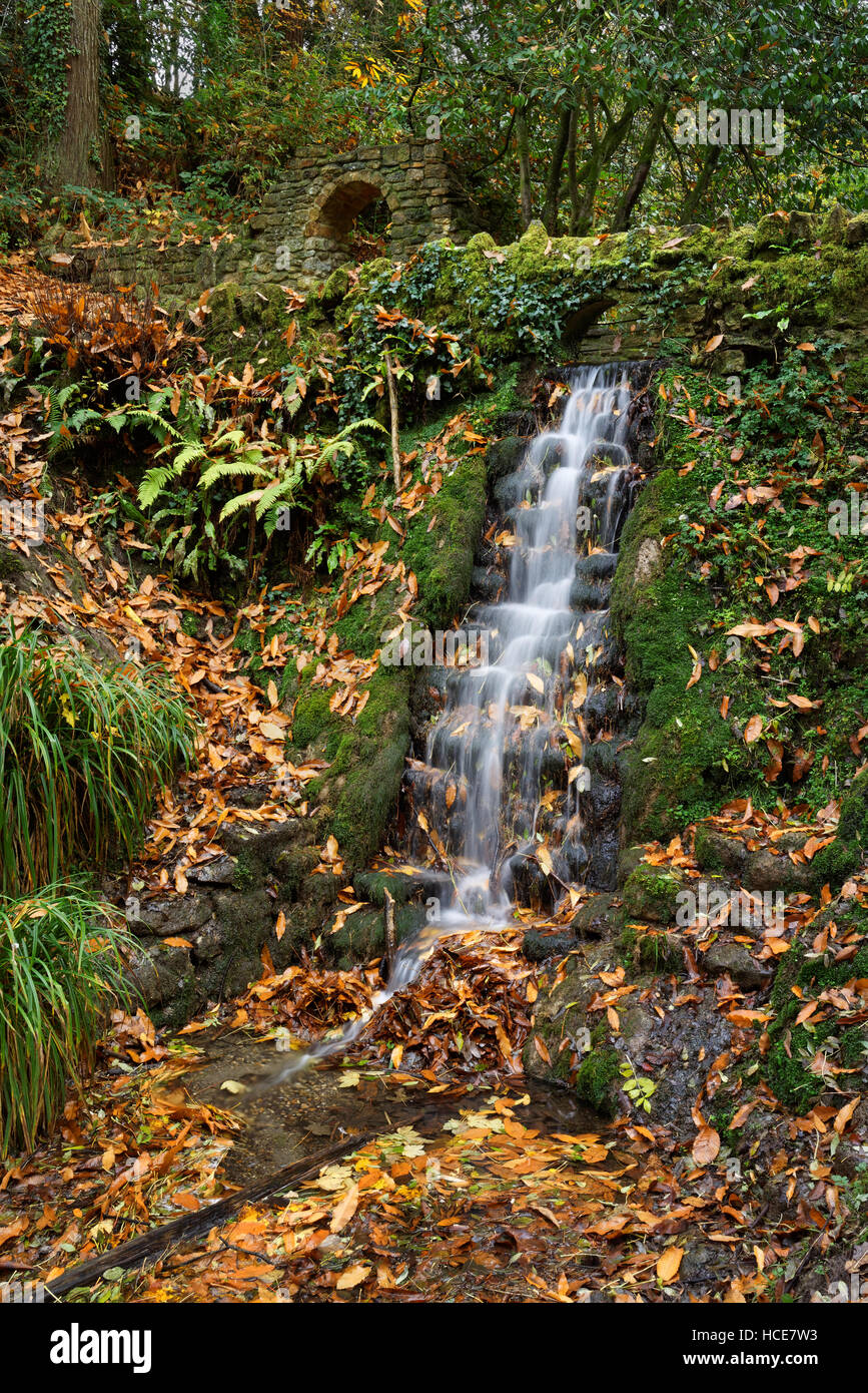 UK,Somerset,Yeovil,Yeovil Country Park,Ninesprings Waterfall Stock ...