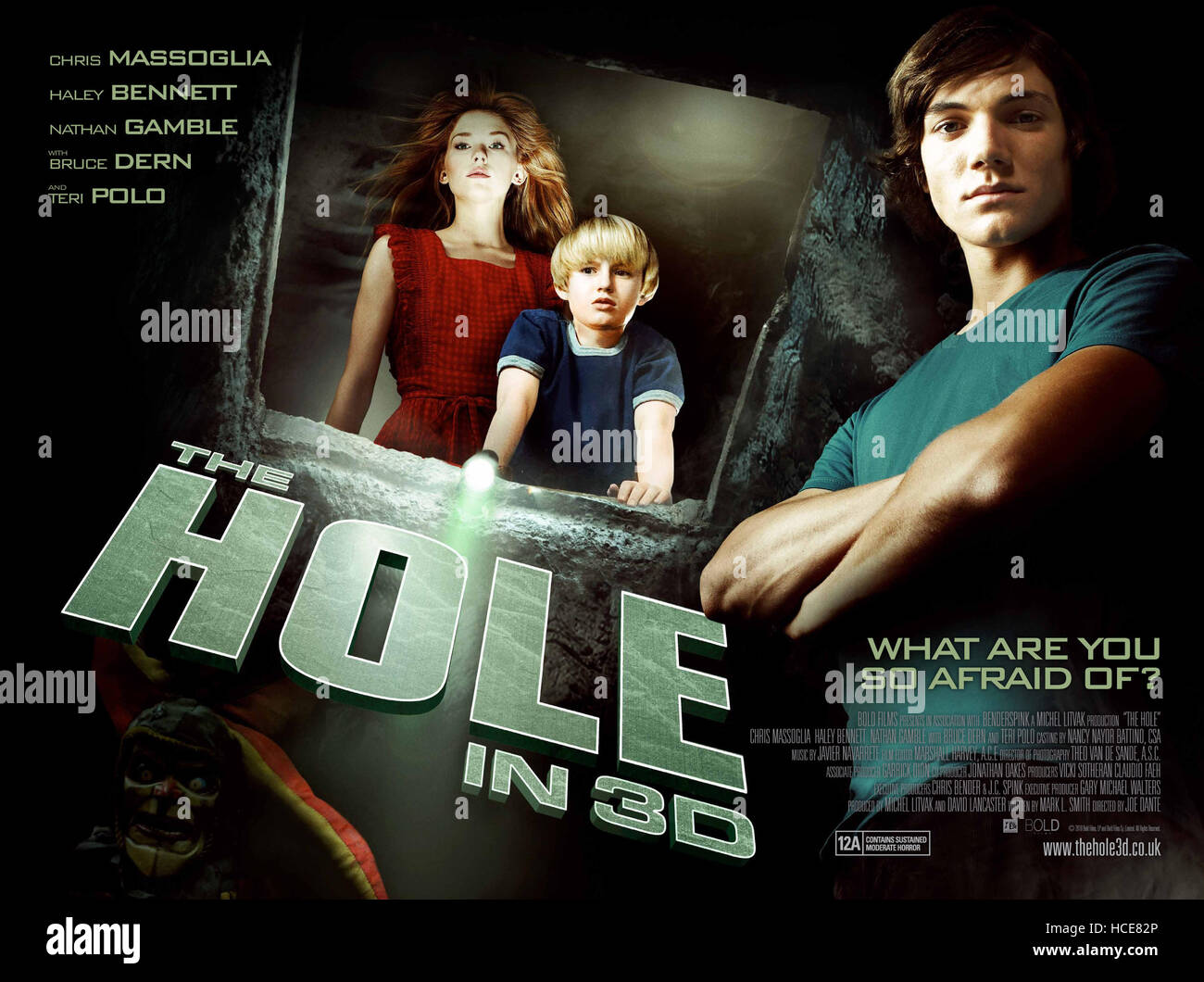 THE HOLE, British poster art, from left: Haley Bennett, Nathan Gamble ...
