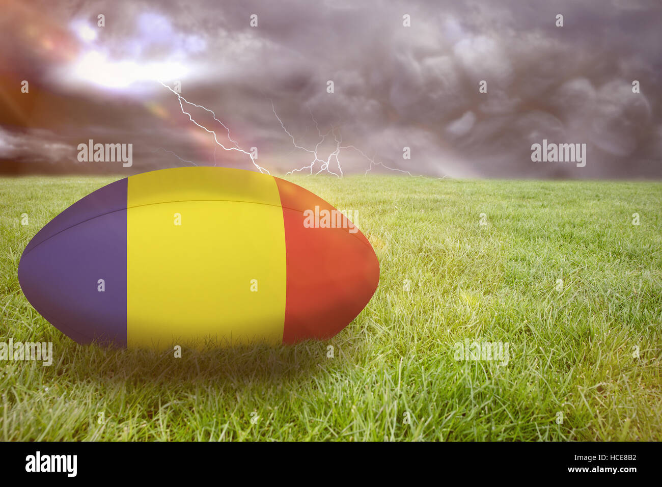 Composite image of romania rugby ball Stock Photo - Alamy