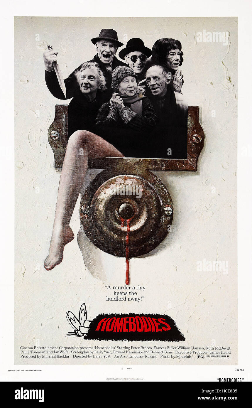 HOMEBODIES, US poster art, back row: Ian Wolfe, Peter Brocco, Frances ...