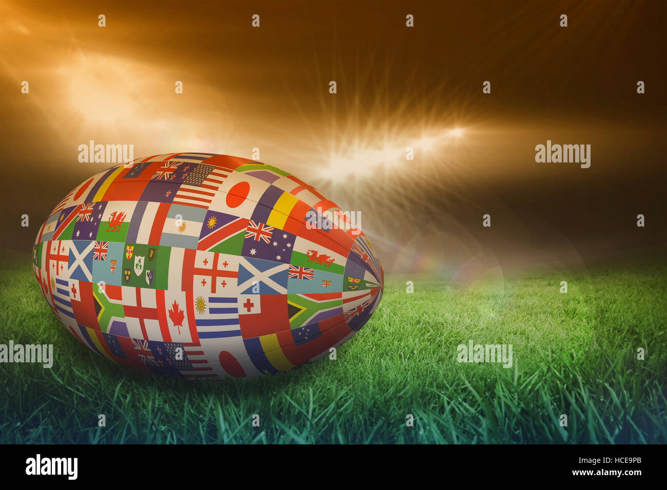 Composite image of rugby world cup international ball Stock Photo - Alamy