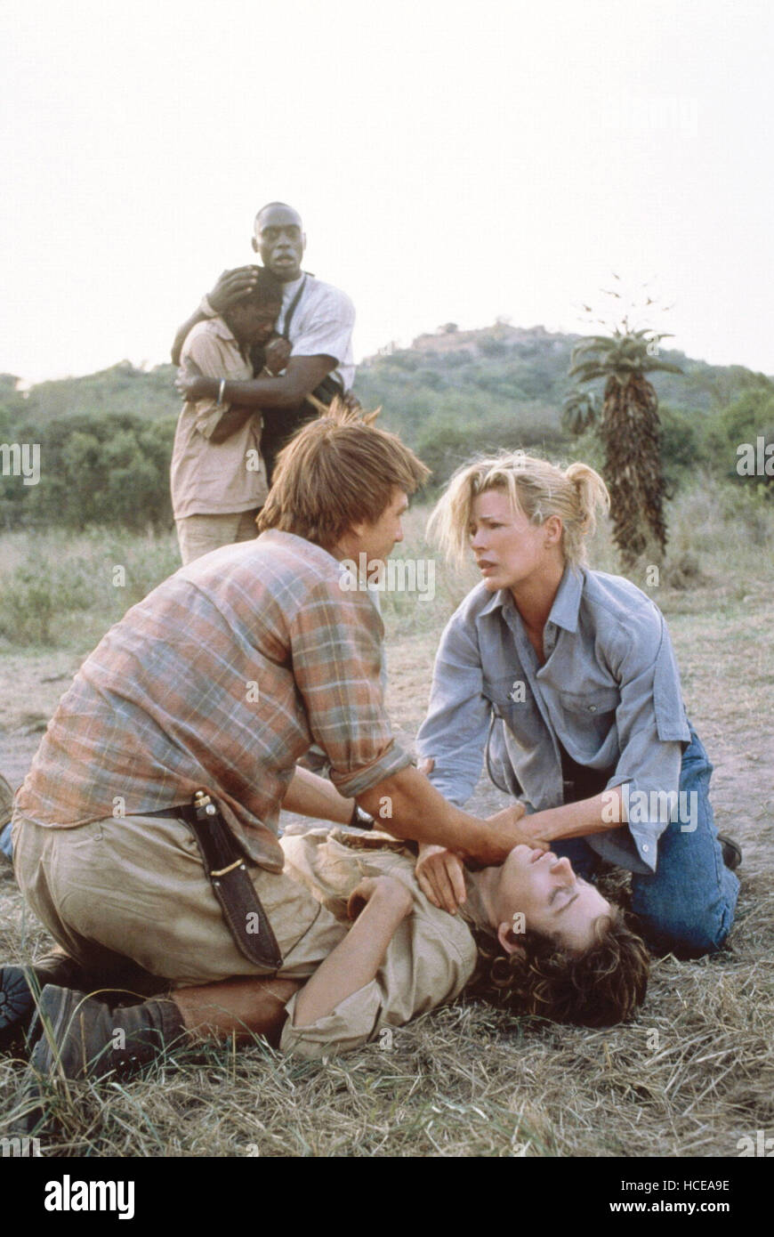 I DREAMED OF AFRICA, Garrett Strommen (on ground), Kim Basinger ...