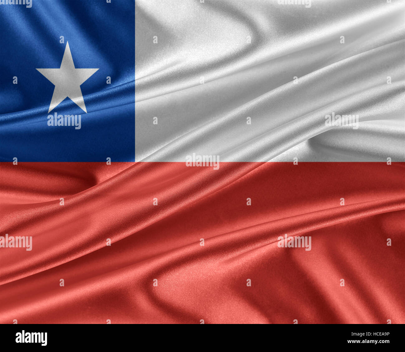 Chile flag with a glossy silk texture Stock Photo - Alamy