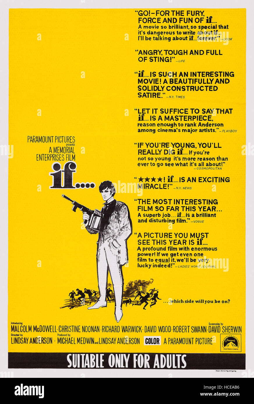 IF..., (aka IF), US poster art, Malcolm McDowell, 1968 Stock Photo - Alamy