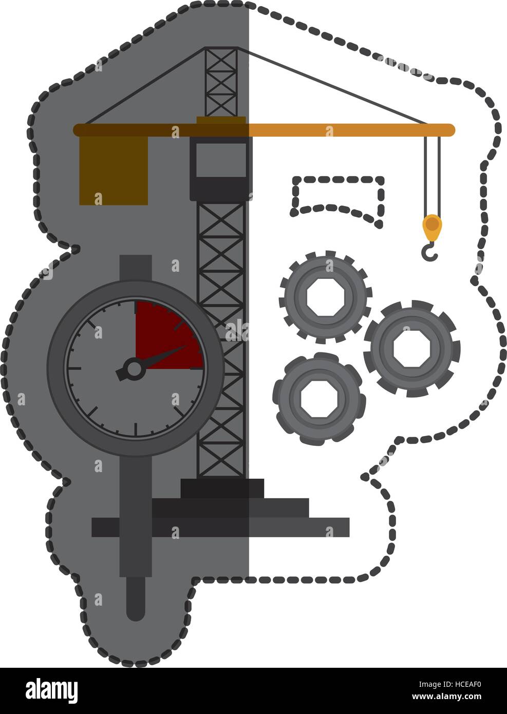 Crane icon. Construction tool repair work and restoration theme ...