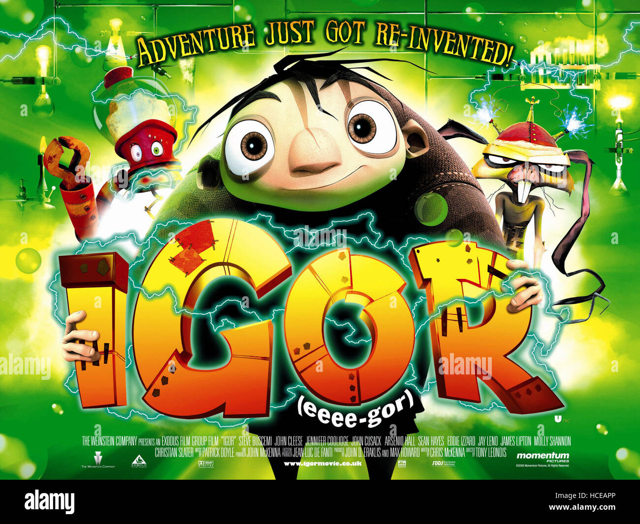 IGOR, from left: Brain (voice: Sean Hayes), Igor (voice: John Cusack ...