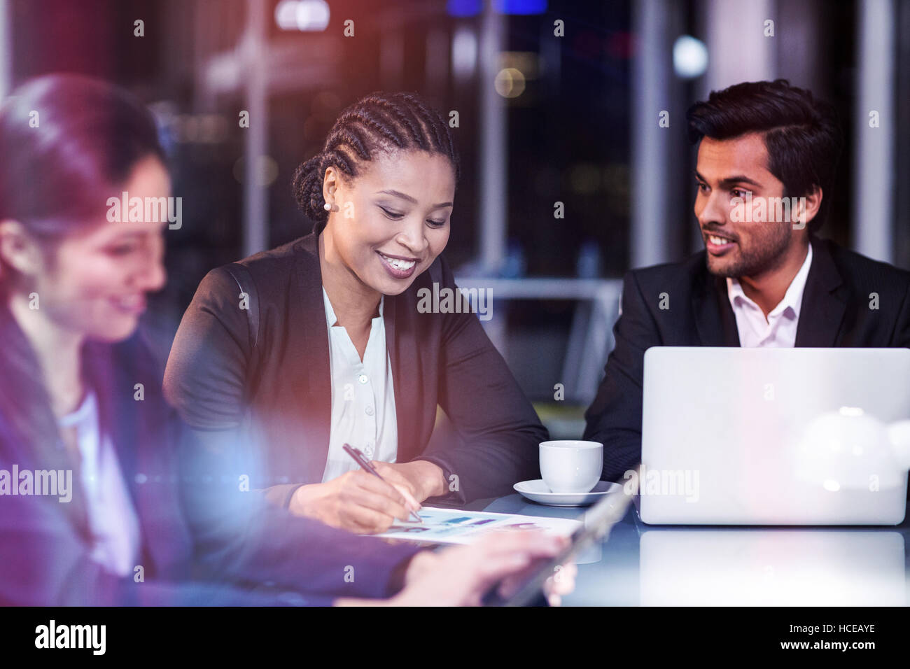 Businessman interacting with colleague Stock Photo - Alamy