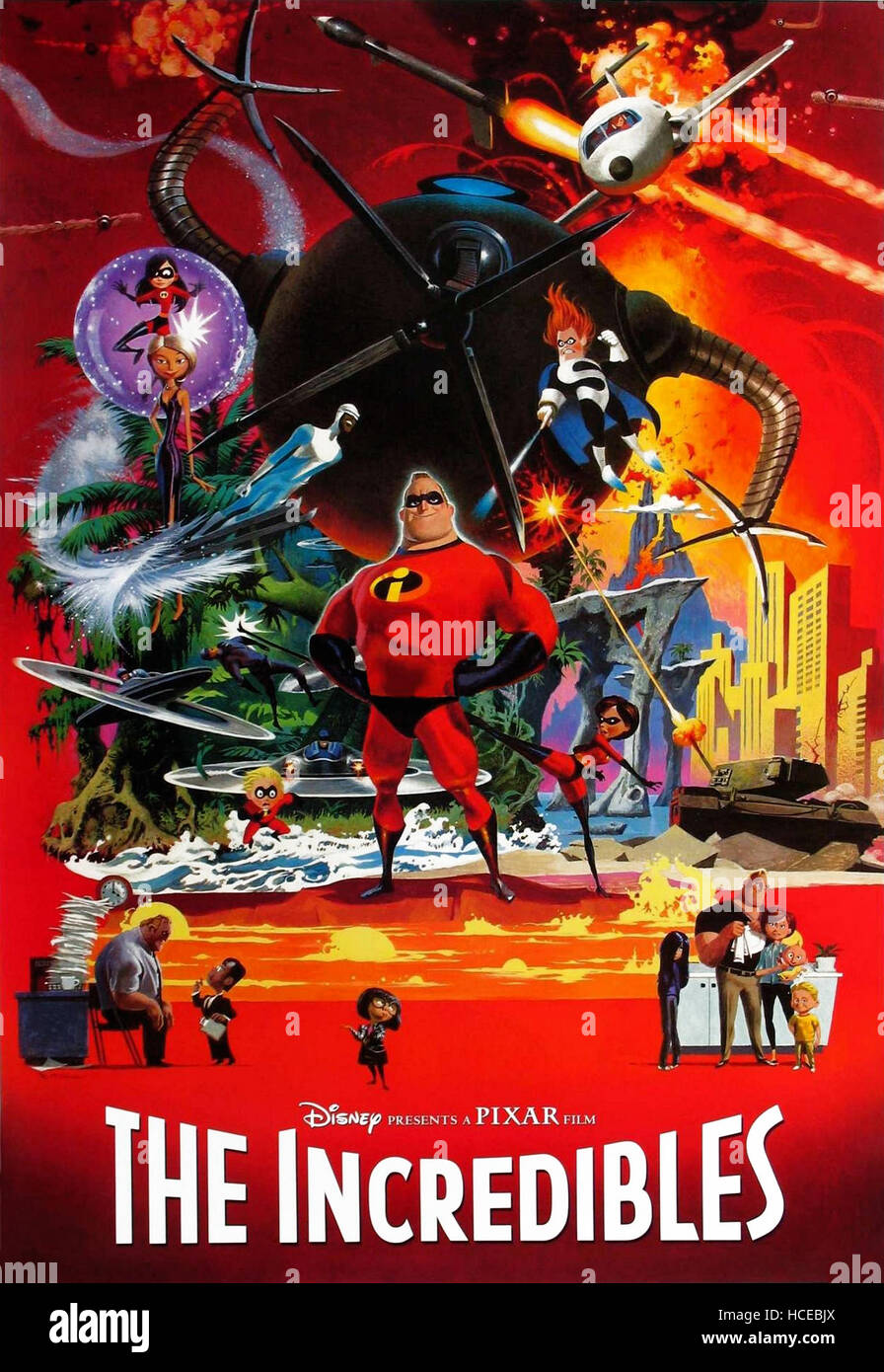 THE INCREDIBLES, US poster art, Mr. Incredible, (center, voice: Craig T ...