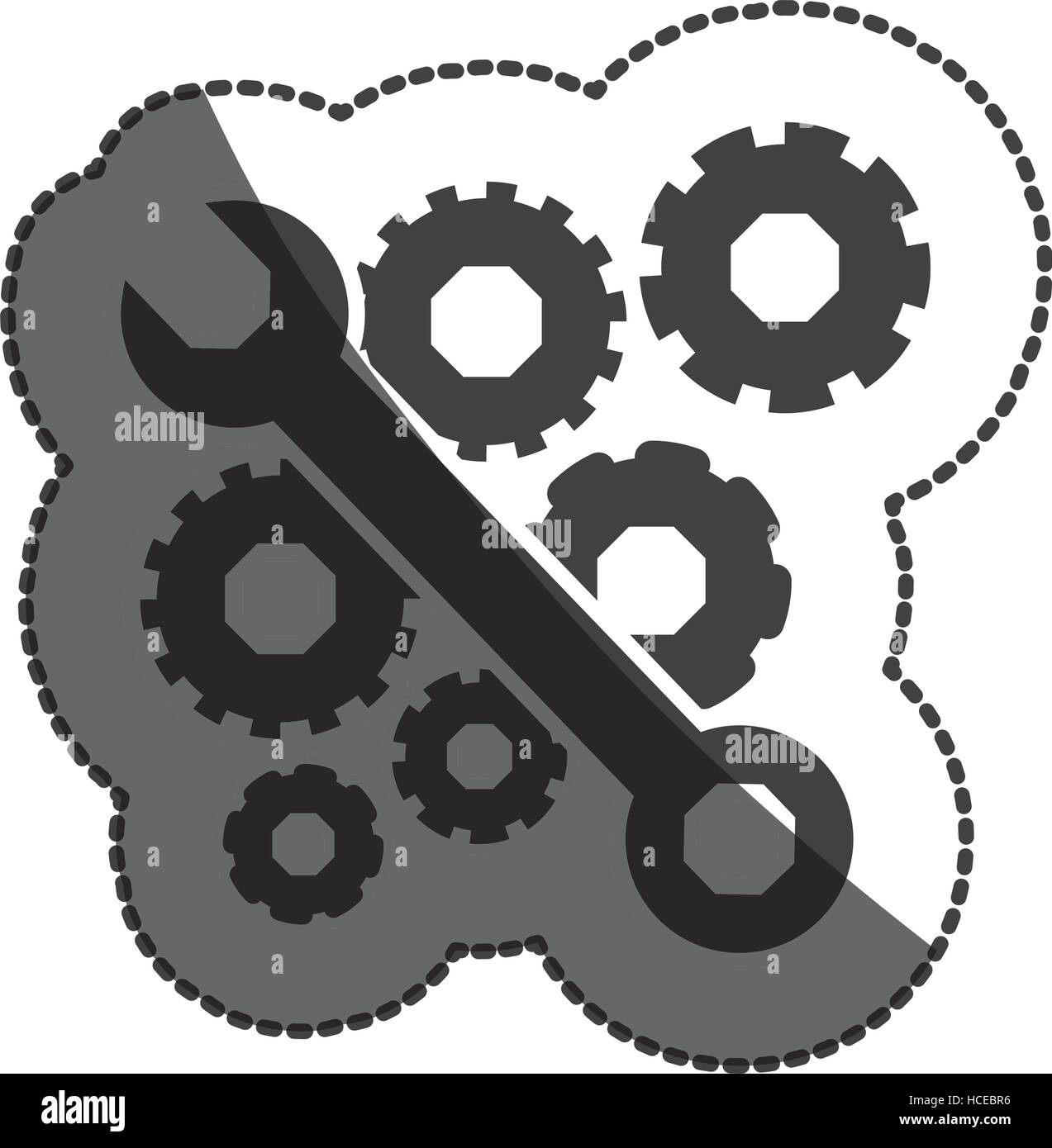 Isolated wrench and gears design Stock Vector Image & Art - Alamy