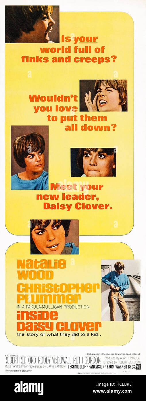 INSIDE DAISY CLOVER, US poster, Natalie Wood, 1965 Stock Photo - Alamy