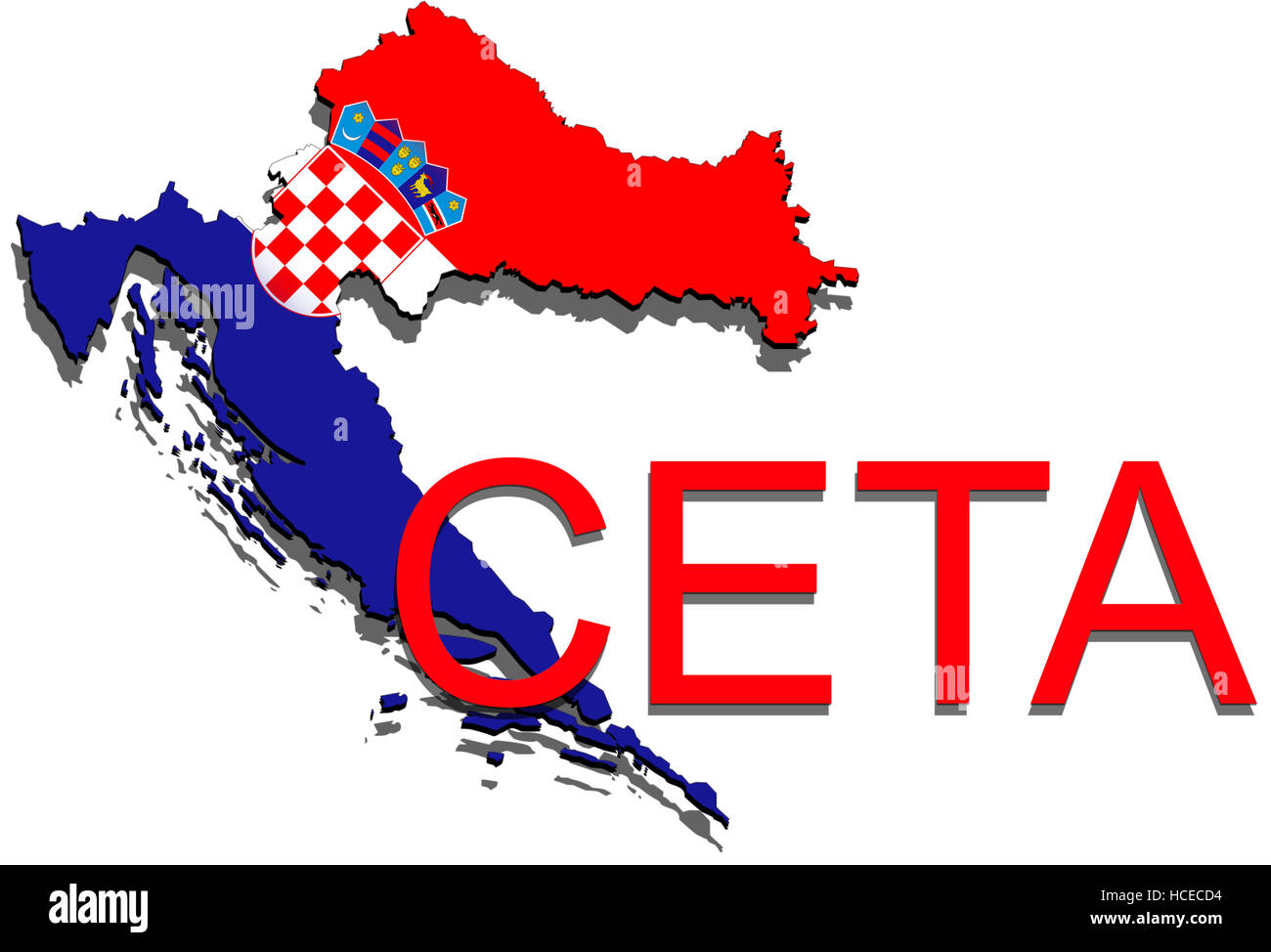 CETA - comprehensive economic and trade agreement on white background ...