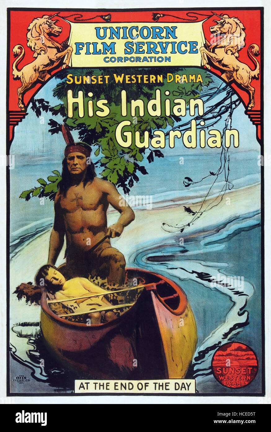 HIS INDIAN GUARDIAN, US poster art, 1916 Stock Photo - Alamy