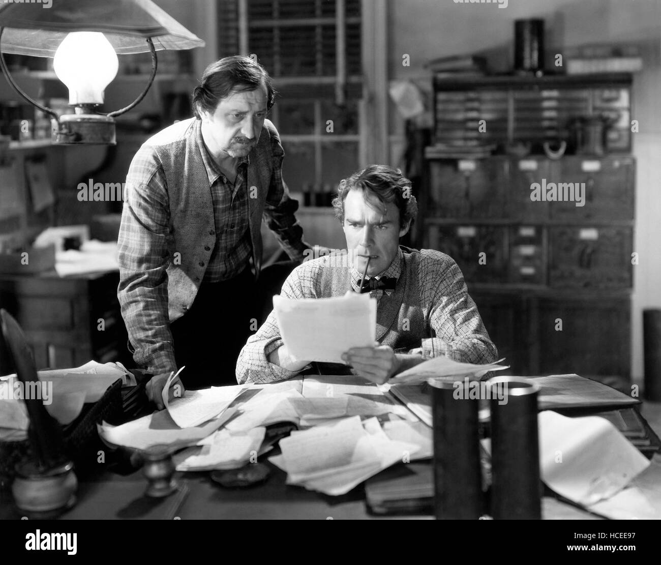 HIGH, WIDE AND HANDSOME, from left: Stanley Andrews, Randolph Scott ...
