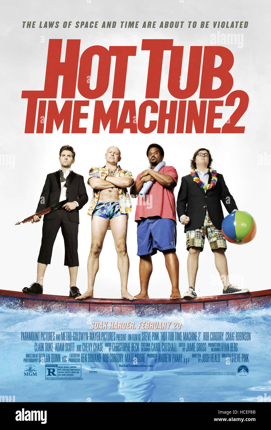 HOT TUB TIME MACHINE 2, US poster, from left: Adam Scott, Rob Corddry ...